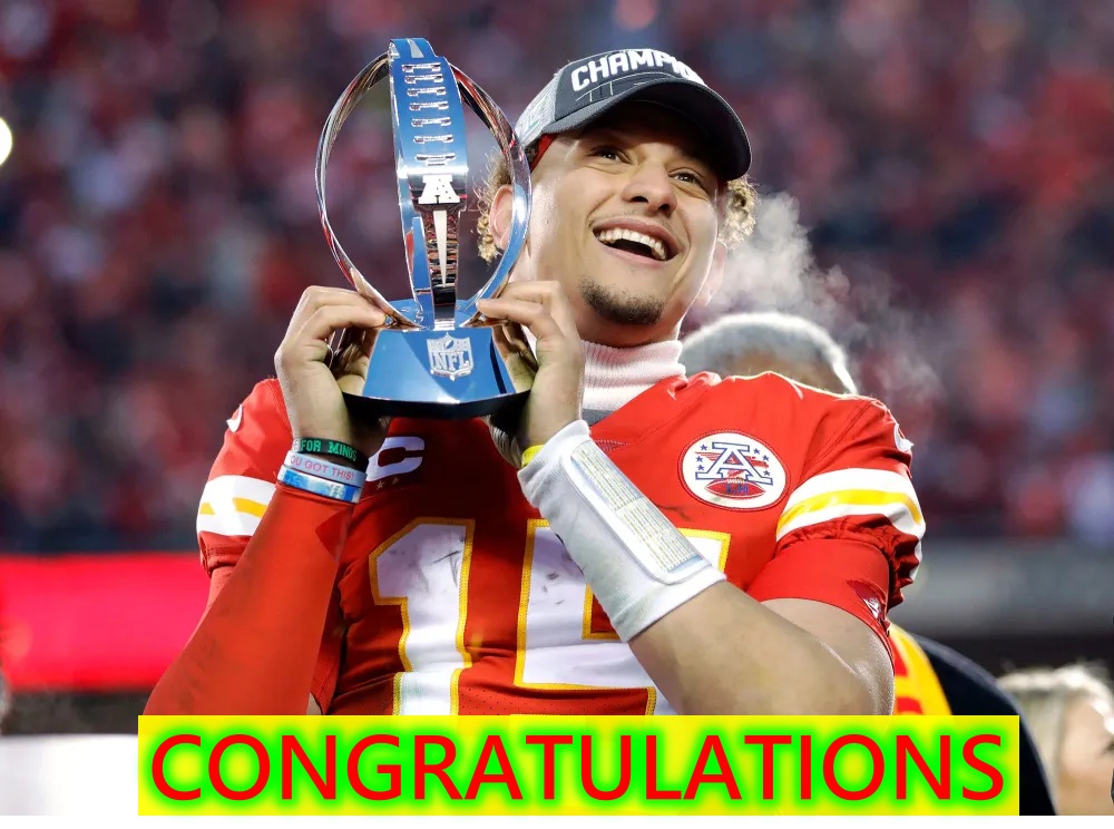 CONGRATULATIONS: Patrick Mahomes of the Kansas City Chiefs surprises by ...