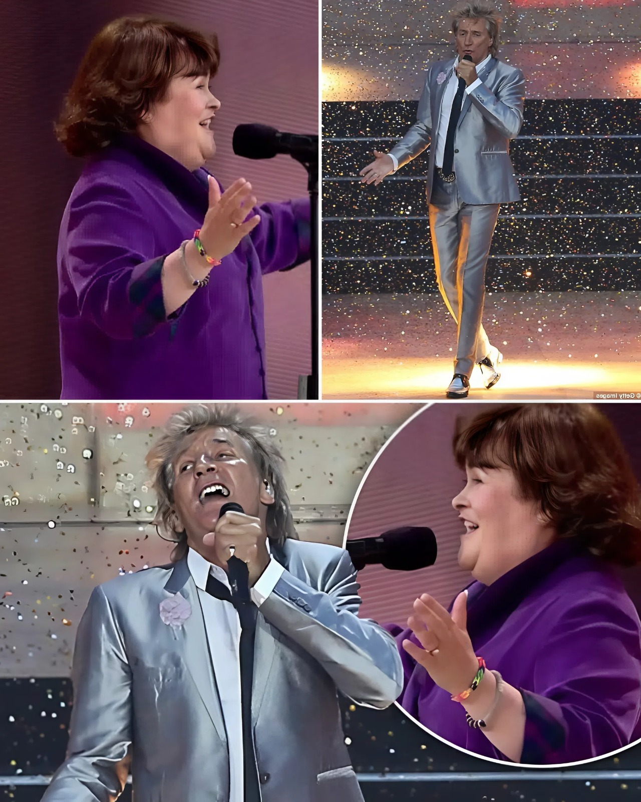 The crowd erupted in waves of cheers as Rod Stewart took the stage, his ...