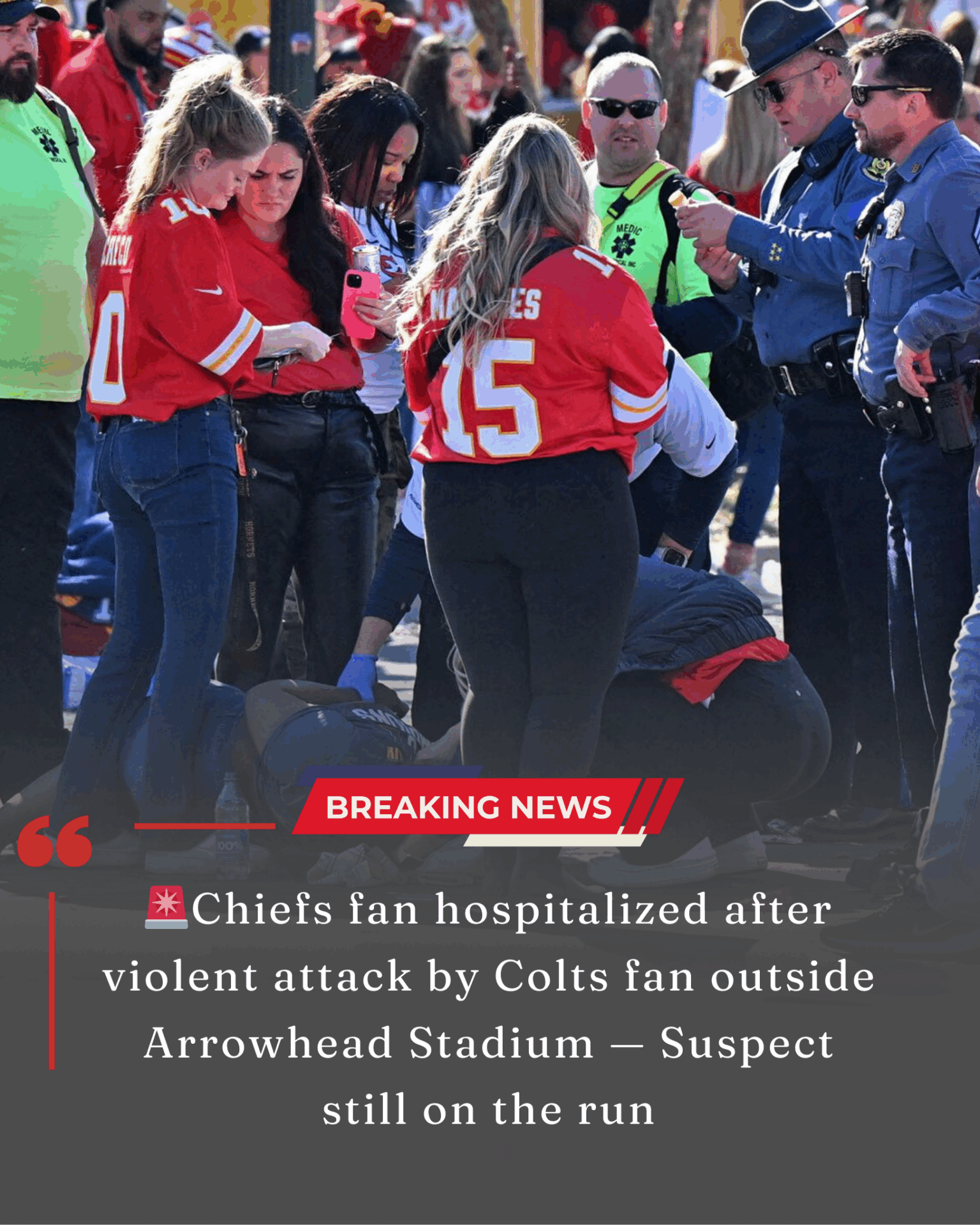 Chiefs Fan Hospitalized After Brutal Attack by Colts Fan Outside ...